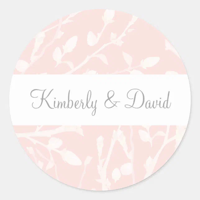 Blooming Blush Floral Wedding Classic Round Sticker | Zazzle