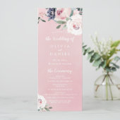 Blooming botanical pink floral wedding program | Zazzle