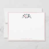 Blooming botanical pink personalized stationery note card | Zazzle