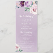 Blooming botanical purple floral wedding program | Zazzle
