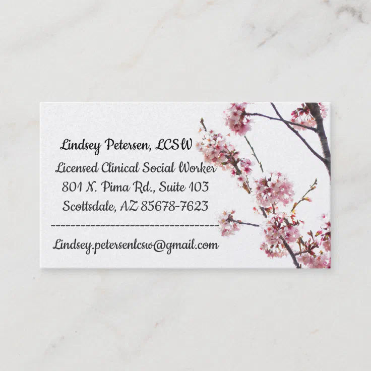 Blooming Cherry Tree LCSW Business Card | Zazzle