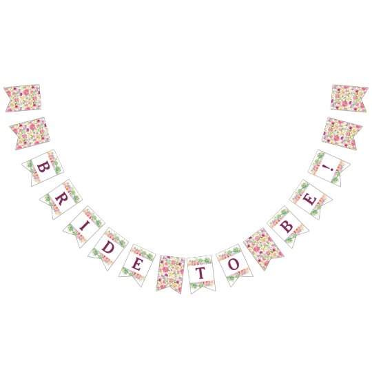 Blooming Chic Floral Bride to Be Bridal Shower Bunting Flags | Zazzle