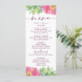 Blooming Chic Mint & Blush Pink Floral Dinner Menu | Zazzle
