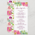 Blooming Chic Mint & Blush Pink Floral Dinner Menu | Zazzle