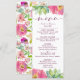 Blooming Chic Mint & Blush Pink Floral Dinner Menu | Zazzle