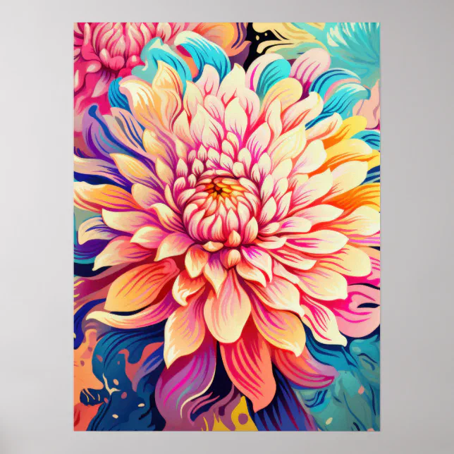 blooming flower poster | Zazzle