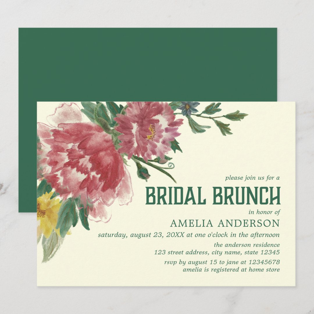 Blooming Flowers Bridal Brunch Invitation | Zazzle