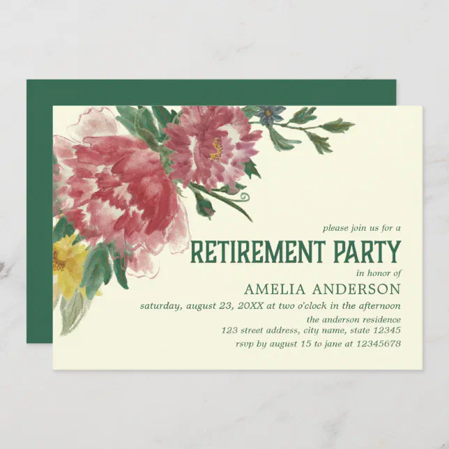 Blooming Flowers Retirement Party Invitation | Zazzle