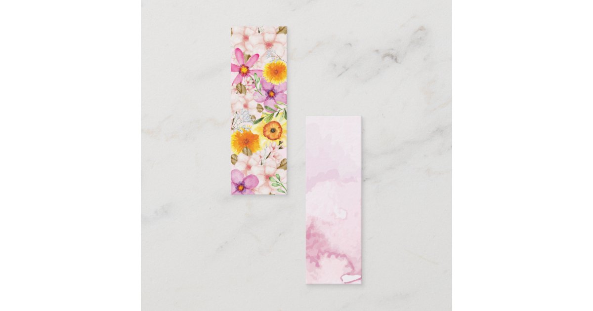 Blooming Flowers Spring Mini Bookmark Calling Card | Zazzle
