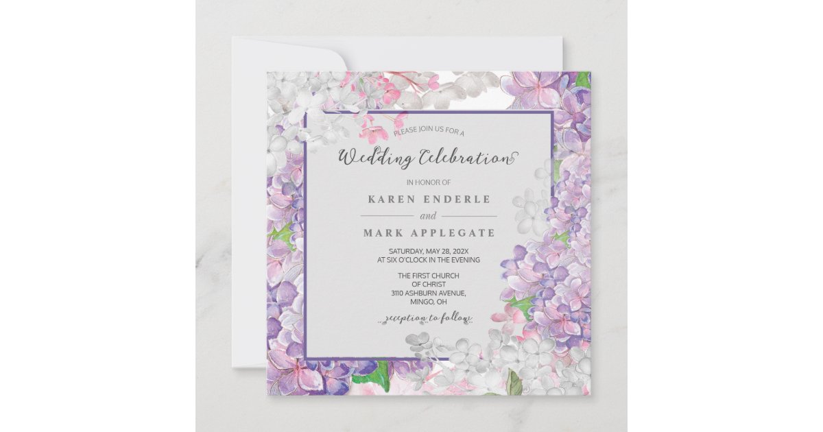 Blooming Lilacs Wedding Floral Invitation | Zazzle