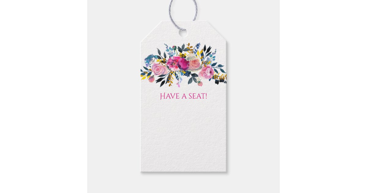 Blooming Petals Watercolor Floral Place Cards Gift Tags | Zazzle