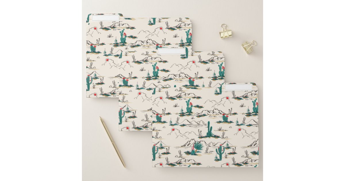 Blooming Succulents Pattern File Folder | Zazzle