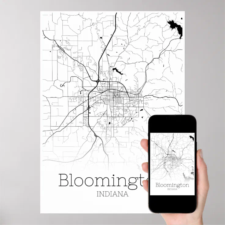 Bloomington Map - Indiana - City Map Poster | Zazzle