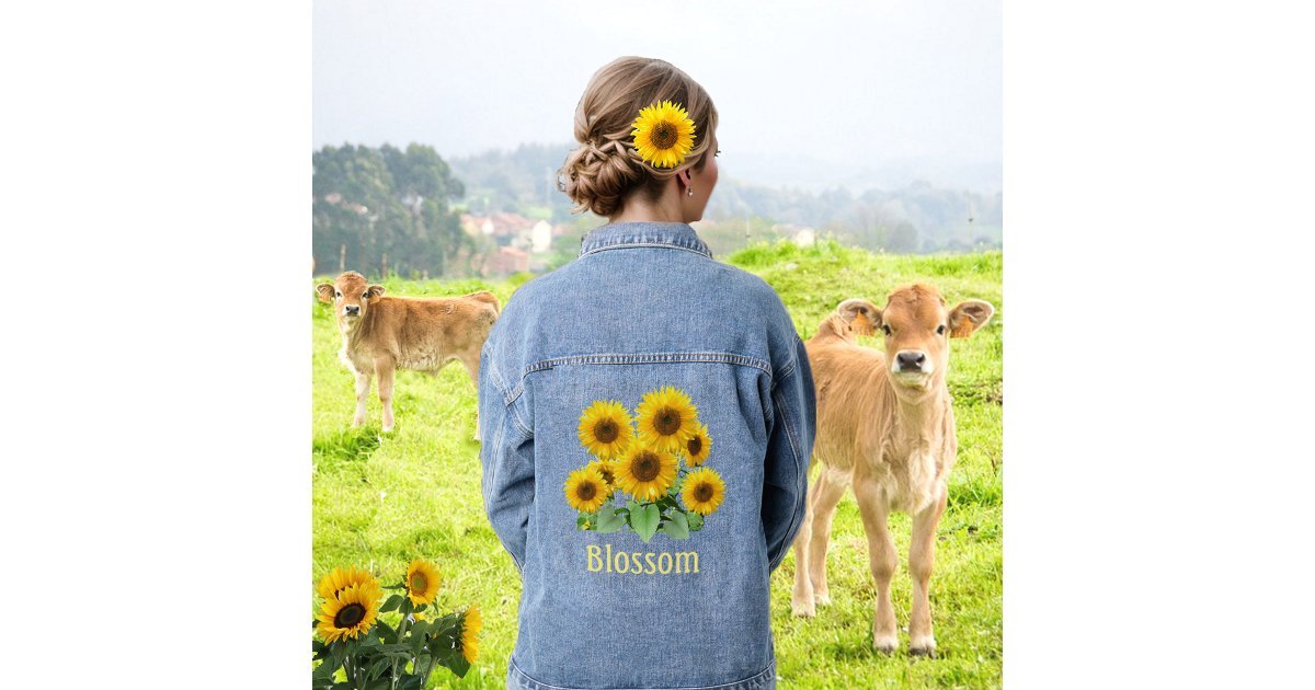 Blossom Sunflowers Denim Jacket | Zazzle
