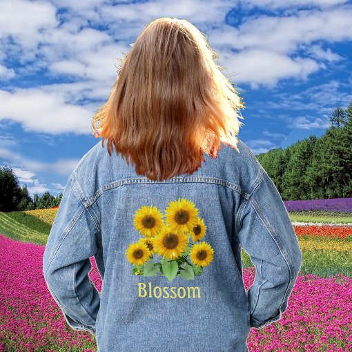Blossom Sunflowers Denim Jacket | Zazzle
