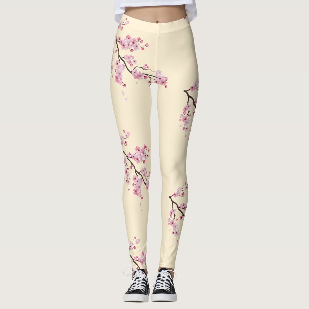 Blossom Tet Hoa Anh Dao Vietnamese NewYear WL Leggings | Zazzle