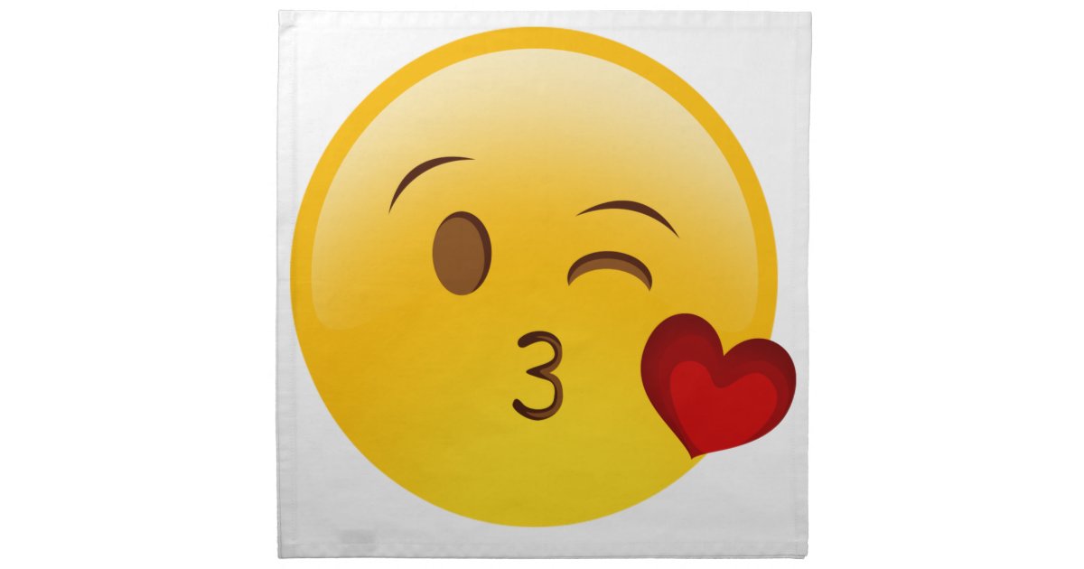 Blow a kiss emoji sticker napkin | Zazzle