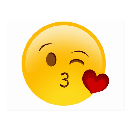 Blow a kiss emoji sticker postcard | Zazzle.com