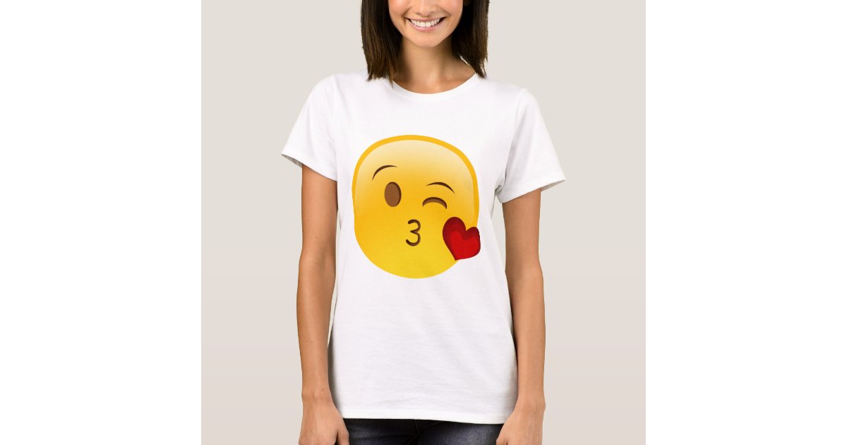 Blow a kiss emoji sticker T-Shirt | Zazzle