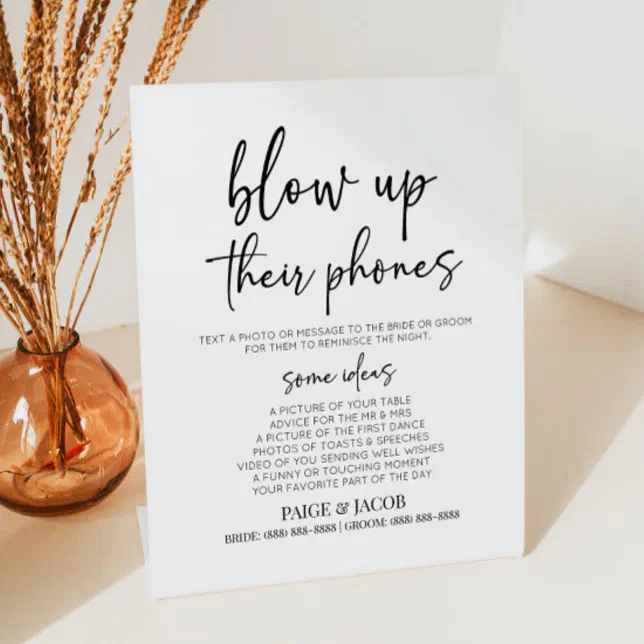 Blow Up Their Phones Wedding Photo Activity Sign | Zazzle
