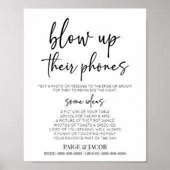 Blow Up Their Phones Wedding Photo Activity Sign | Zazzle