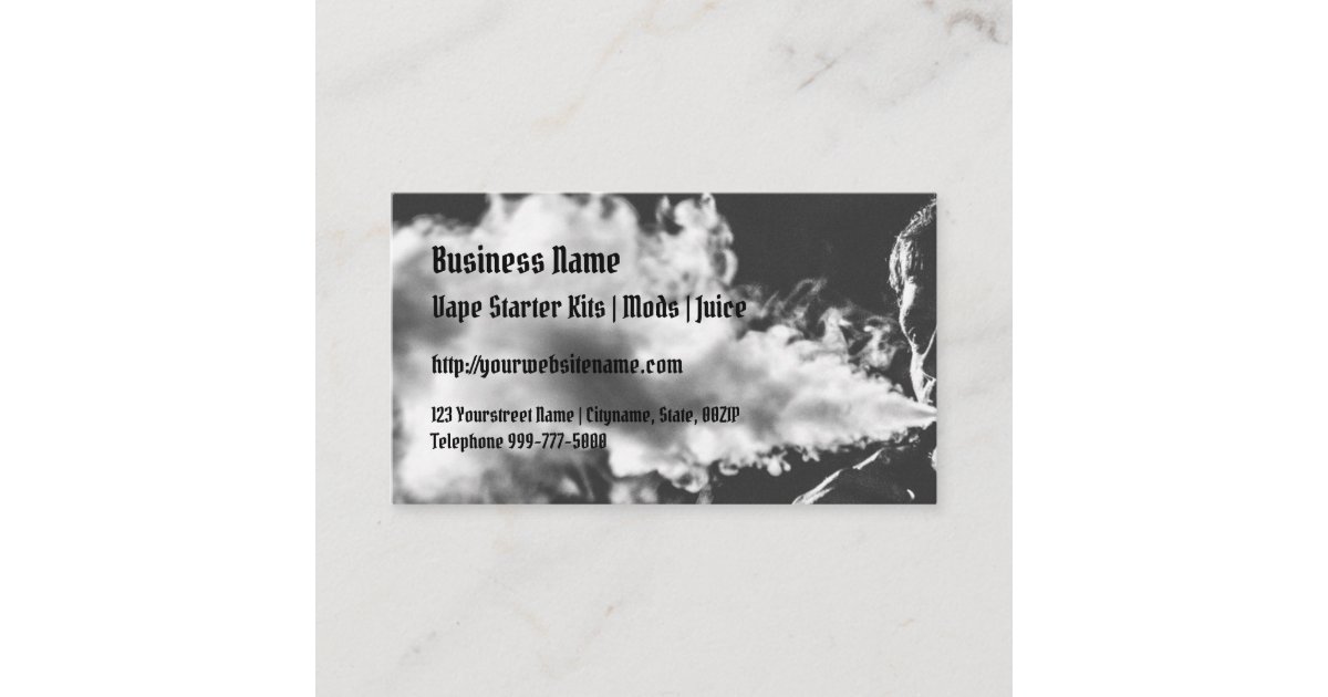 Blowing Vape Cloud Business Card | Zazzle