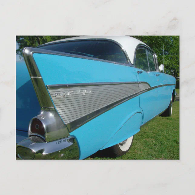 Blue 1957 Chevy Postcard | Zazzle