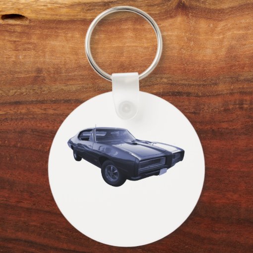 Blue 1968 Pontiac GTO Keychain | Zazzle