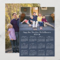 Blue 2019 Calendar 2 Custom Photos Happy New Year Holiday Card | Zazzle