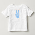 Blue 2nd Birthday Peace Out Sign Two Fingers Deuce Toddler T-shirt | Zazzle