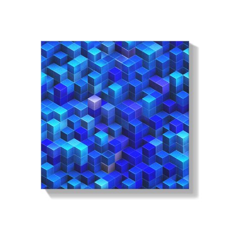 Blue 3D cubes abstract geometric pattern Fabric | Zazzle