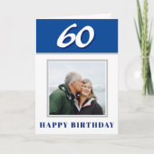 Blue 60th Birthday Custom Photo Personalized Card | Zazzle