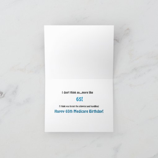 Blue 65th Medicare Birthday card | Zazzle