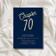 Blue 70th Birthday Gold Script Chapter 70 Party Foil Invitation | Zazzle