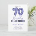 Blue 70th Birthday Party Invitation | Zazzle