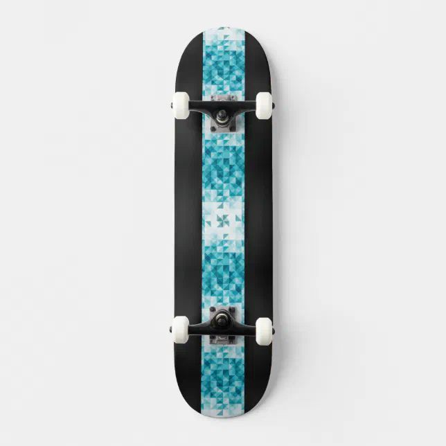 Blue Abstract Geometrical Background Template Skateboard Deck | Zazzle