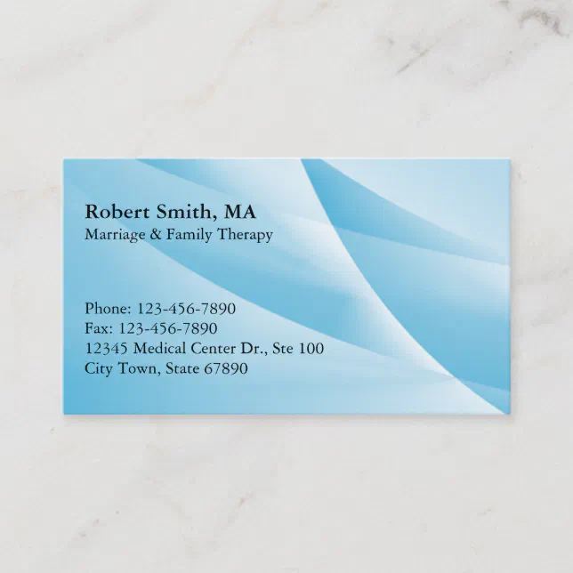 Blue Abstract Pattern Therapist Appointment Business Card | Zazzle