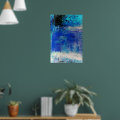 Blue Abstract Print Art Decor Minimalist Posters | Zazzle