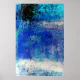 Blue Abstract Print Art Decor Minimalist Posters | Zazzle