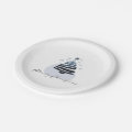 Blue Abstract Scandi Style Christmas Tree Party Paper Plates | Zazzle