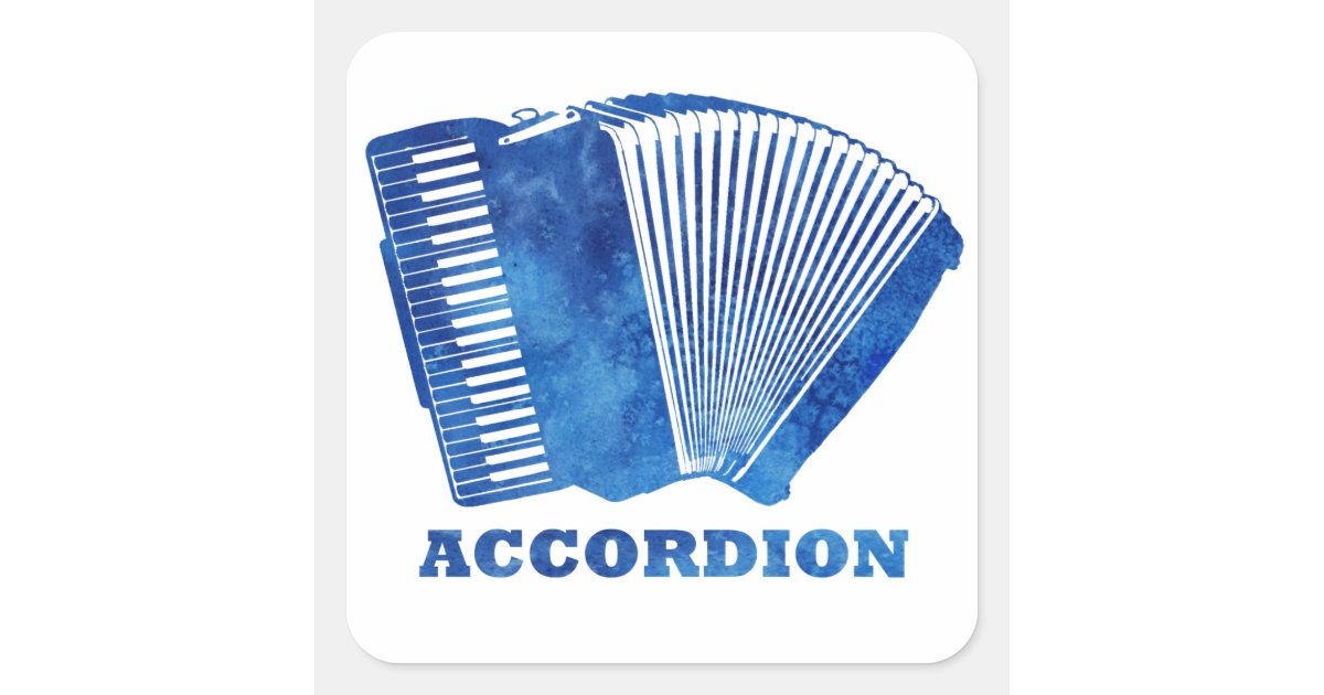 Blue Accordion Square Sticker | Zazzle