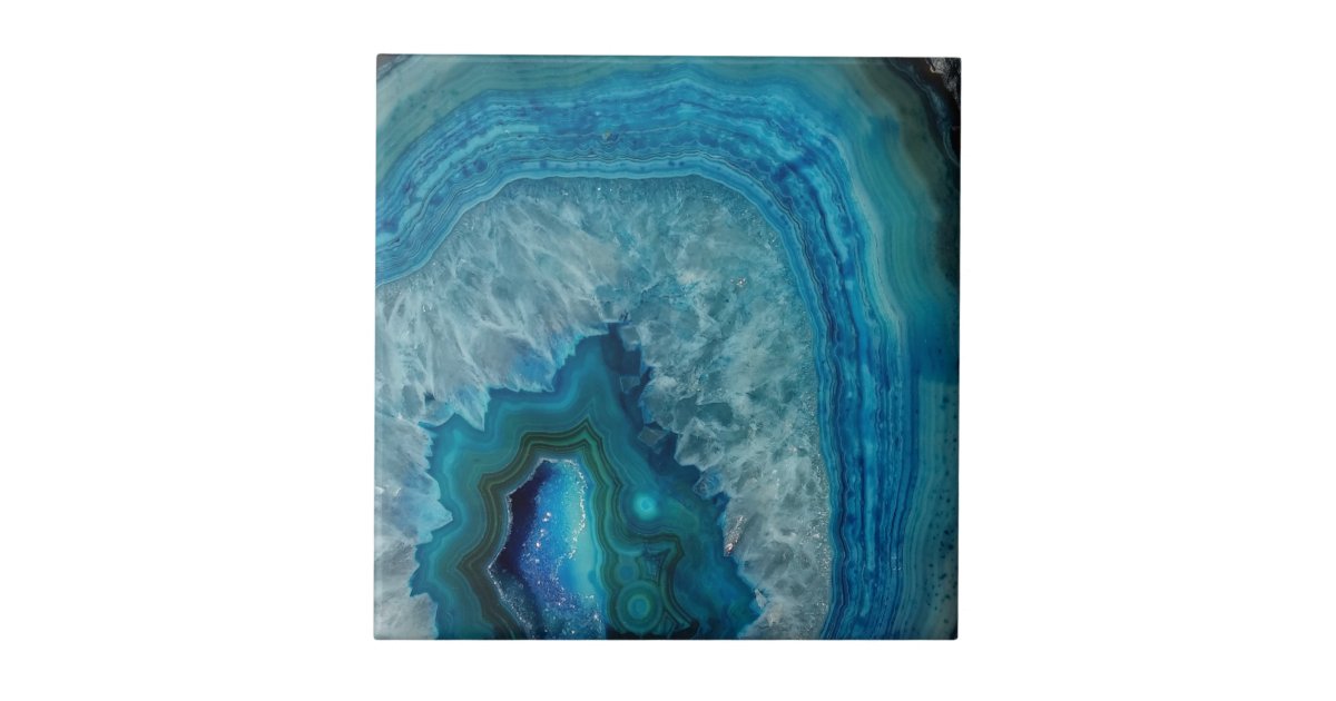 Blue Agate Ceramic Tile | Zazzle
