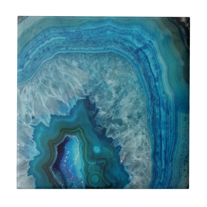 Blue Agate Ceramic Tile | Zazzle.com
