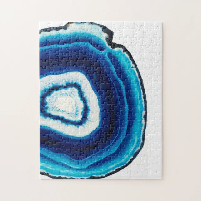 Blue Agate Slice | Custom Jigsaw Puzzle | Zazzle