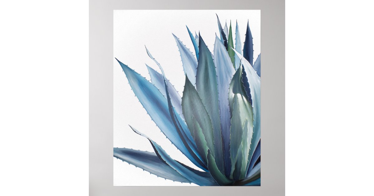 Blue Agave Acrylic Painting Poster | Zazzle