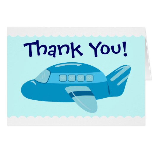 Blue Airplane Thank You Cards | Zazzle