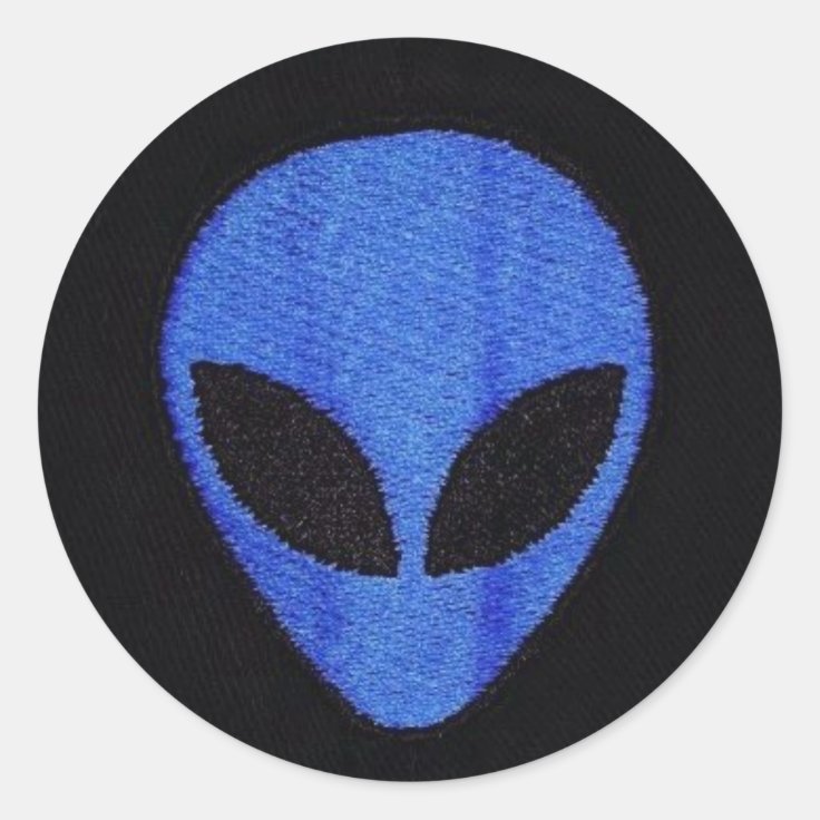 Blue Alien face stickers | Zazzle