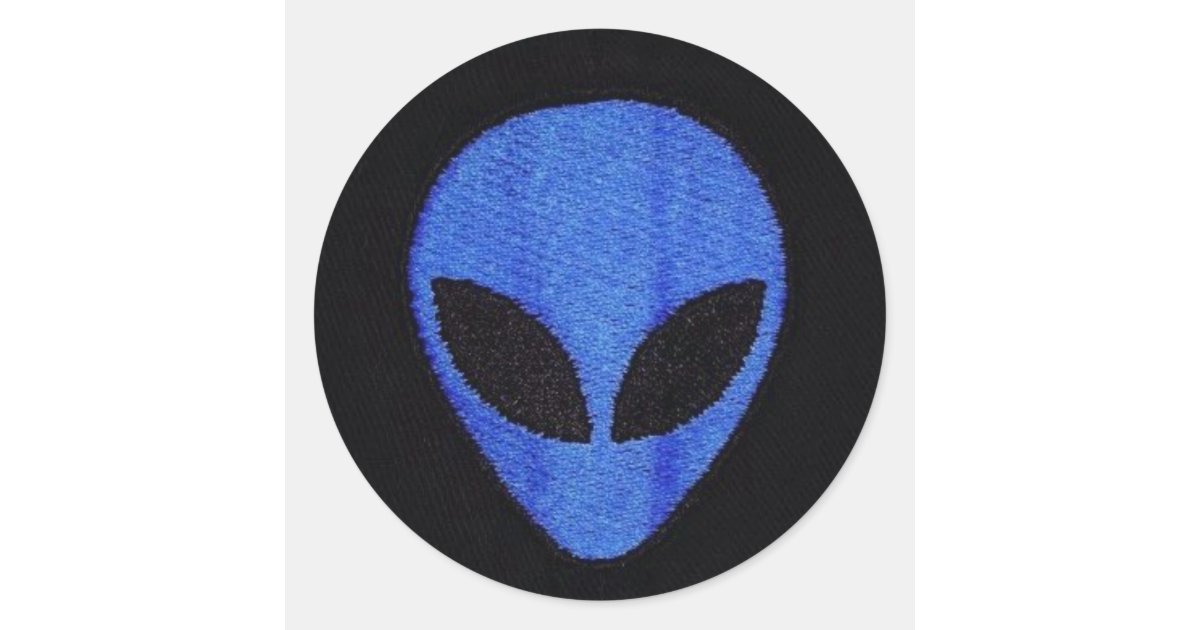 Blue Alien face stickers | Zazzle