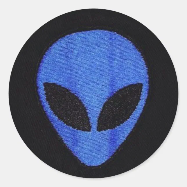 Blue Alien face stickers | Zazzle