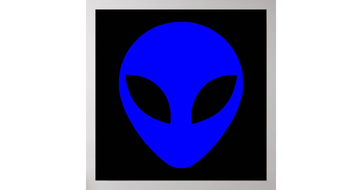 Blue Alien Head Poster | Zazzle